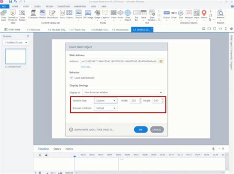 articulate storyline 360 how to add a web objects