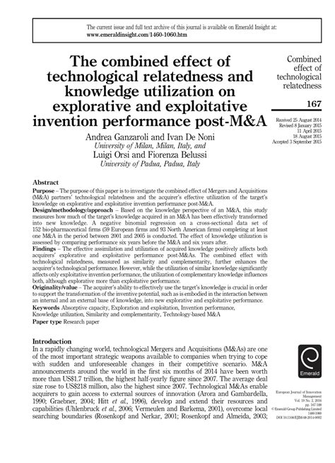 Pdf Exploitative And Explorative Innovative Performance The Effect