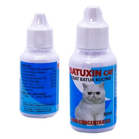 Jual Batuxin Cat Ml Obat Batuk Kucing Bersin Alergi Pilek Sesak Nafas Makassar Hobi