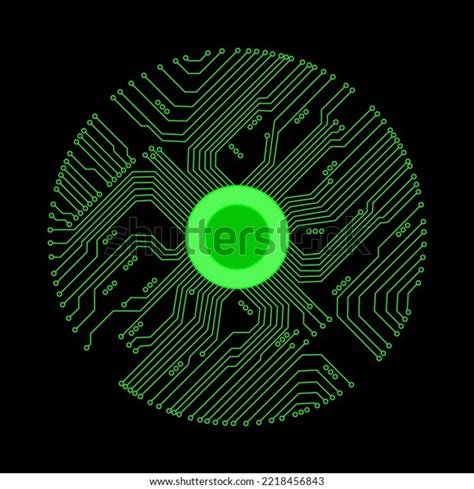 Circle Microcircuit Microcircuit Background Microprocessor Electronic Stock Vector Royalty Free