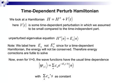 Time Dependent Perturbation Theory Ppt