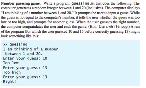 Solved Number Guessing Game Write A Program Guessing M Chegg
