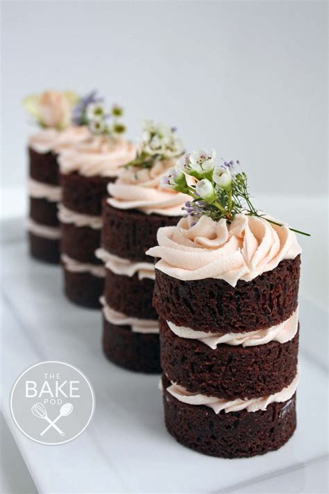 Lovely Vintage Style Naked Mini Cakes With Strawberry Buttercream