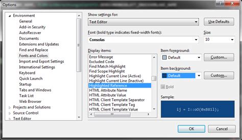 Highlighting Which Color Value For Highligting In Visual Studio 2012