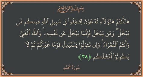 Verse 38 Surah Muhammad ها أنتم هؤلاء تدعون لتنفقوا في سبيل الله