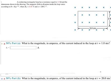 Solved A Conducting Rectangular Loop Has A Resistance Equal Chegg