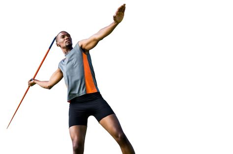 Premium Photo Athlete Man Throwing A Javelin