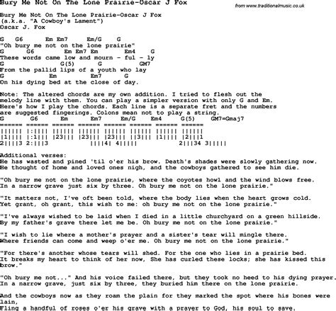Summer Camp Song Bury Me Not On The Lone Prairie Oscar J Fox With
