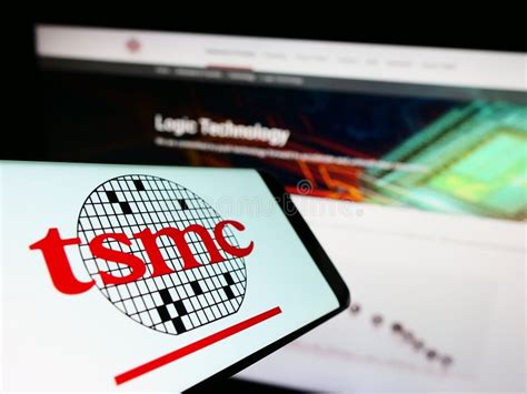 Mobile Phone With Logo Of Company Taiwan Semiconductor Manufacturing