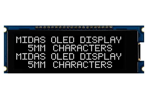 MDOB42005CV EWM Midas Displays Alphanumeric OLED 20 X 4 White On Black