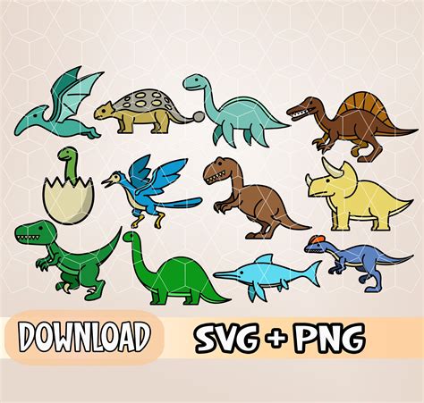 Dinosaur Svg Bundle T Rex Brontosaurus Stegosaurus Triceratops Outline