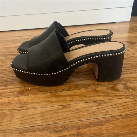 Gianni Bini Black Leather Heeled Sandals These Are Depop
