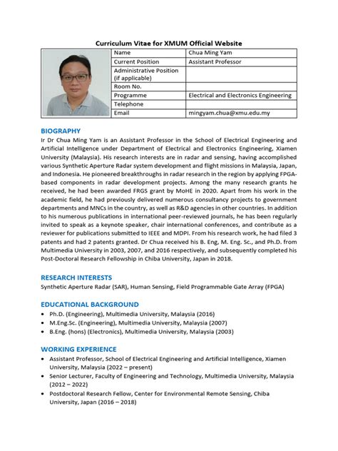 Dr Chua Ming Yam Pdf Radar Extremely High Frequency