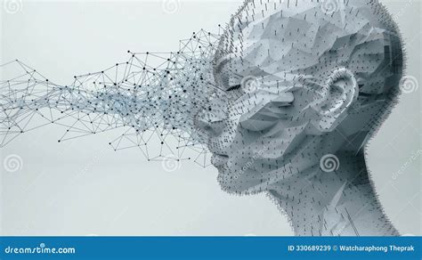 Abstract Human Face With Interconnected Neural Network Stock Illustration Illustration Of