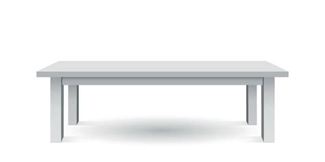 Vector 3d Table For Object Presentation Empty White Top Table Isolated