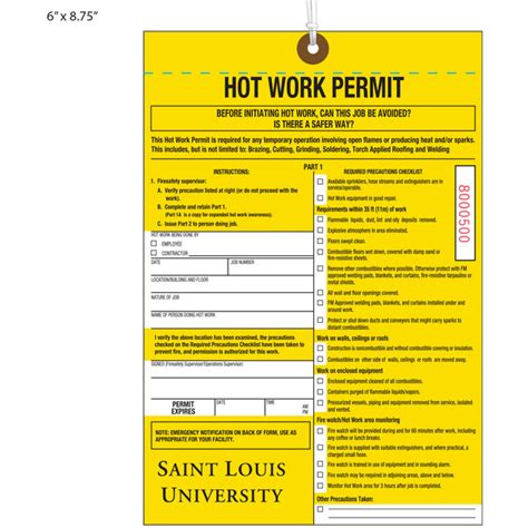 Hot Work Permit Template