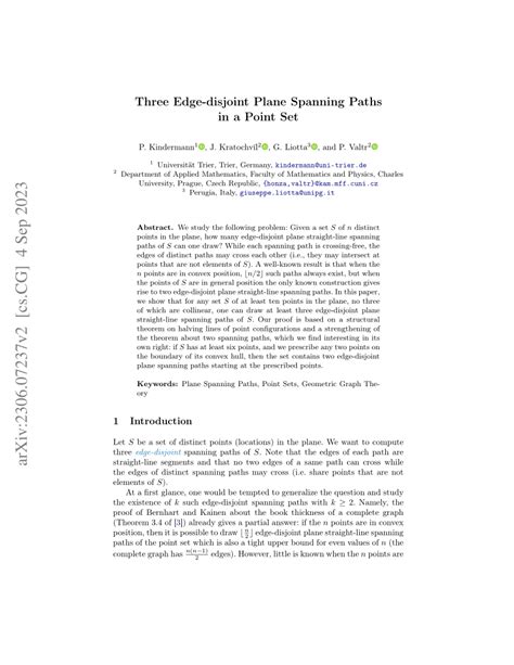 Pdf Three Edge Disjoint Plane Spanning Paths In A Point Set