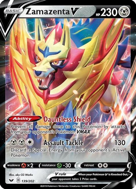 Zacian V Swsh01 Sword And Shield Base Set Pokemon