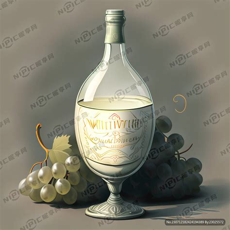 Ai创作图白酒插画 昵图网