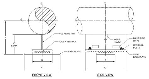 Fig 98 Support T Bar Without Cradle With Slide Plate Piping