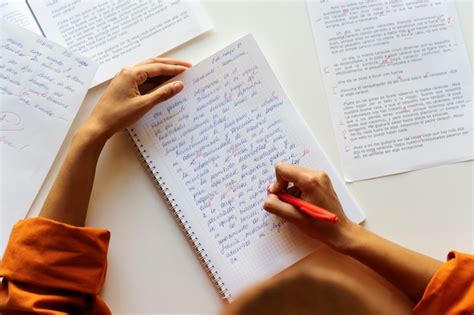 Free Photo Top View Adult Correcting Grammar Mistakes