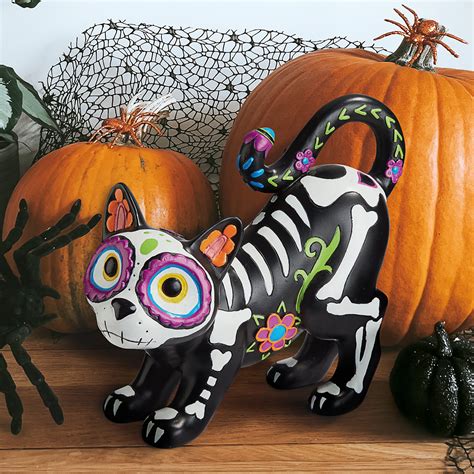 Design Toscano Dia De Los Muertos Cat Skeleton Statue And Reviews