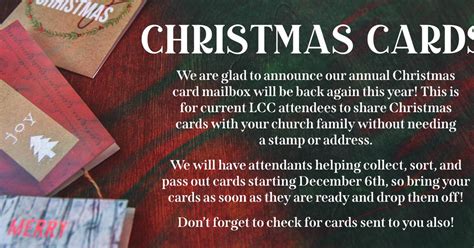 Our Christmas Card Mailbox Is Back Life Center Church