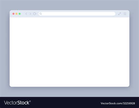 Browser Window Blank Web Interface Mock Screen Vector Image