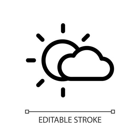 Partly Cloudy Weather Icon Black And White