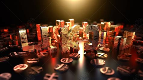 3d 렌더링 그림에는 달러 유로 파운드 및 엔 기호를 사용한 온라인 뱅킹 및 통화 교환의 개념적 이미지가 나와 있습니다 돈을 절약 배경 엔 배경 기호 그림 배경