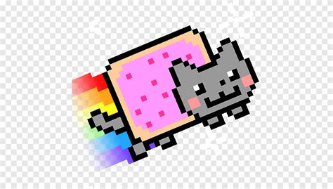 무지개 일러스트와 함께 회색 픽셀 고양이 냥 고양이 Youtube 사용자 냥 고양이 Png Pngegg