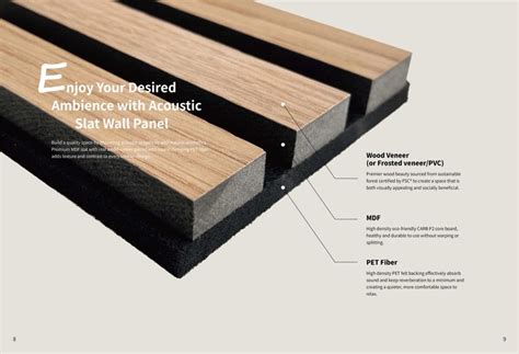 Acoustic Wood Slat Wall Panels Step Guard Floors Walls