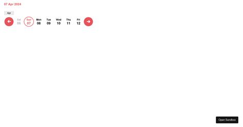 React Horizontal Strip Datepicker Examples Codesandbox