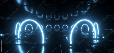 Ilustração do Stock Alien Spaceship Neon Futuristic Sci Fi Laser