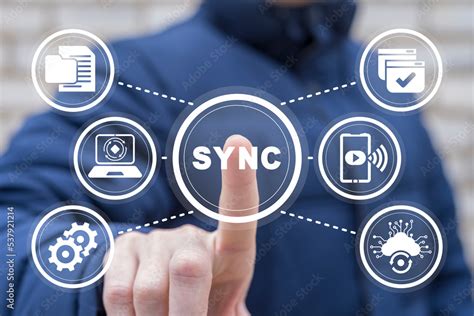 Concept Of Sync Data Cloud Electronic Devices Browser And Services