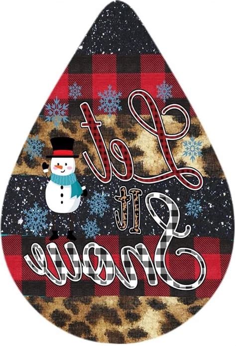 Cute Snowman Leopard Print Tear Let It Snow