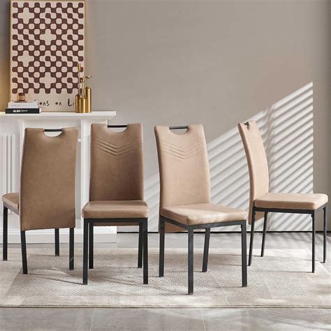 Amazon NORDICANA Faux Leather Dining Chairs Set Of 4 Faux
