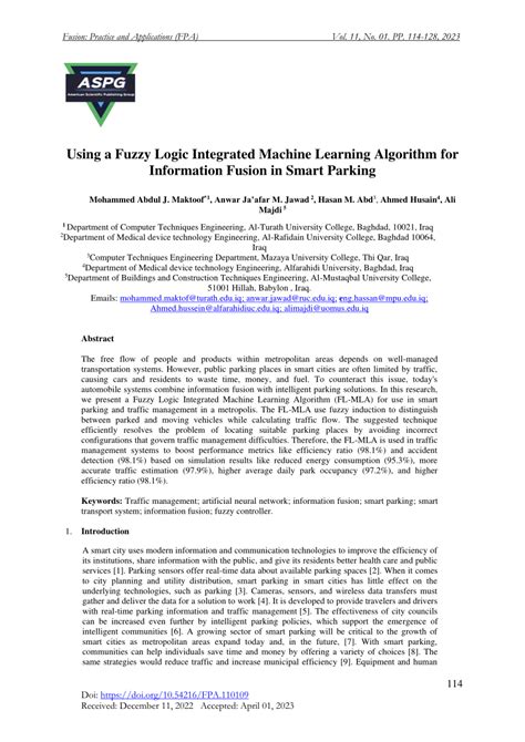 Pdf Using A Fuzzy Logic Integrated Machine Learning Algorithm For