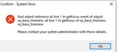 null object reference message in confirm
