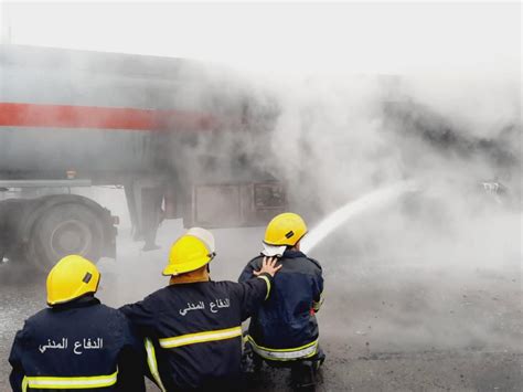 في كربلاء اندلاع حريق بصهريج وقود وفرق الدفاع تهرع لمكافحته