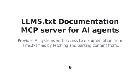Llmstxt Documentation Mcp Server For Ai Agents