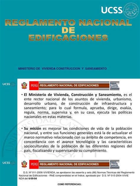 Reglamento Nacional De Edificaciones Expo Pdf Arquitecto Perú