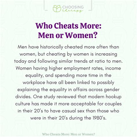 Who Cheats More Men Or Women