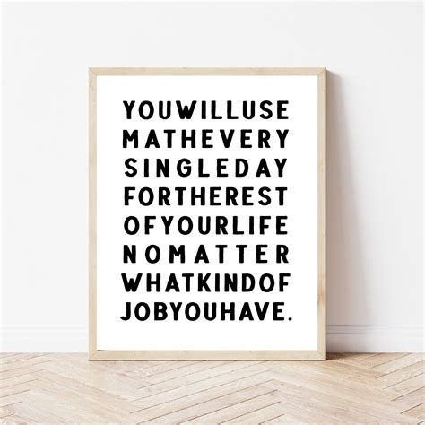 Funny Math Teacher Sign High School Classroom Wall Art Mathematics Middle School Class Decor