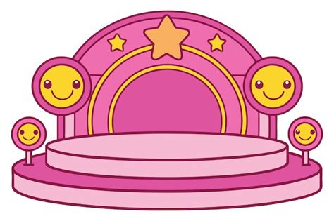 Cheerful Kawaii Stage Vector Illustration Premium Ai Generated Vector