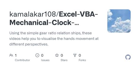 Github Kamalakar Excel Vba Mechanical Clock Simulation Using The