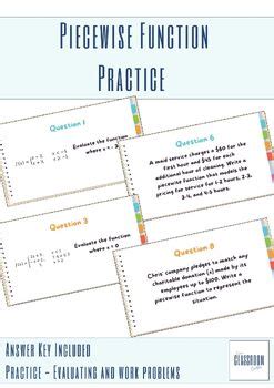 Piecewise Function Practice PPT By Coyne Classroom Creative TPT