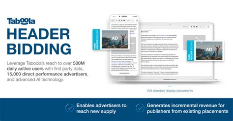 Taboola Launches New Header Bidding Solution Publishers Join