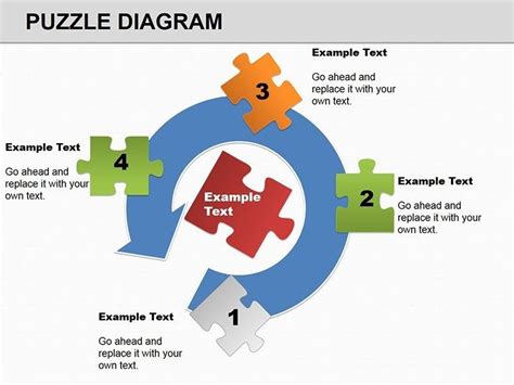 Blue Puzzles PowerPoint Diagrams