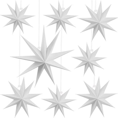 Cotiny Piezas De Papel D Con Estrellas De Papel Para Colgar En Color